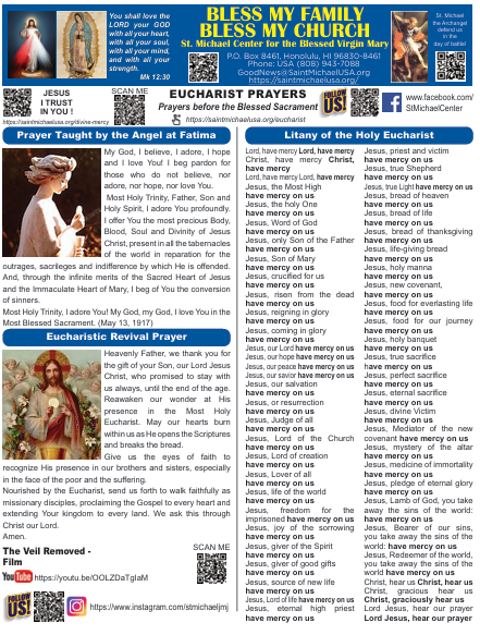 Prayer Taught by the Angel at Fatima - Saint Michael Center