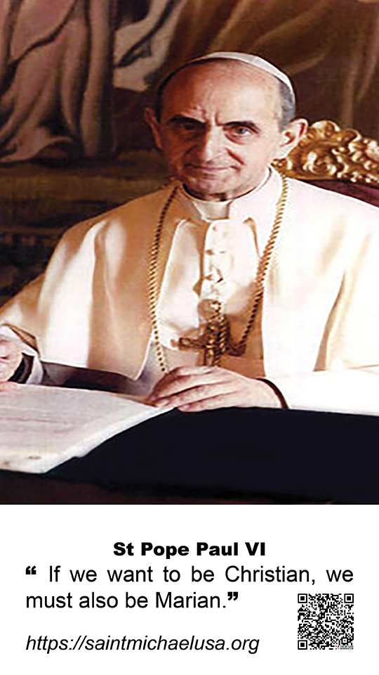 St Pope Paul VI – 29th May - Saint Michael Center