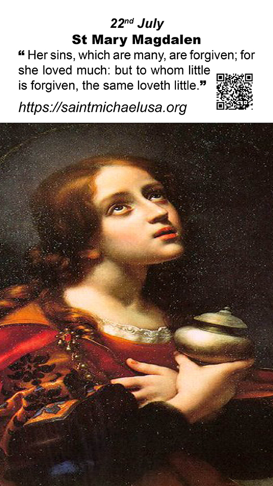St Mary Magdalene– 22nd July - Saint Michael Center