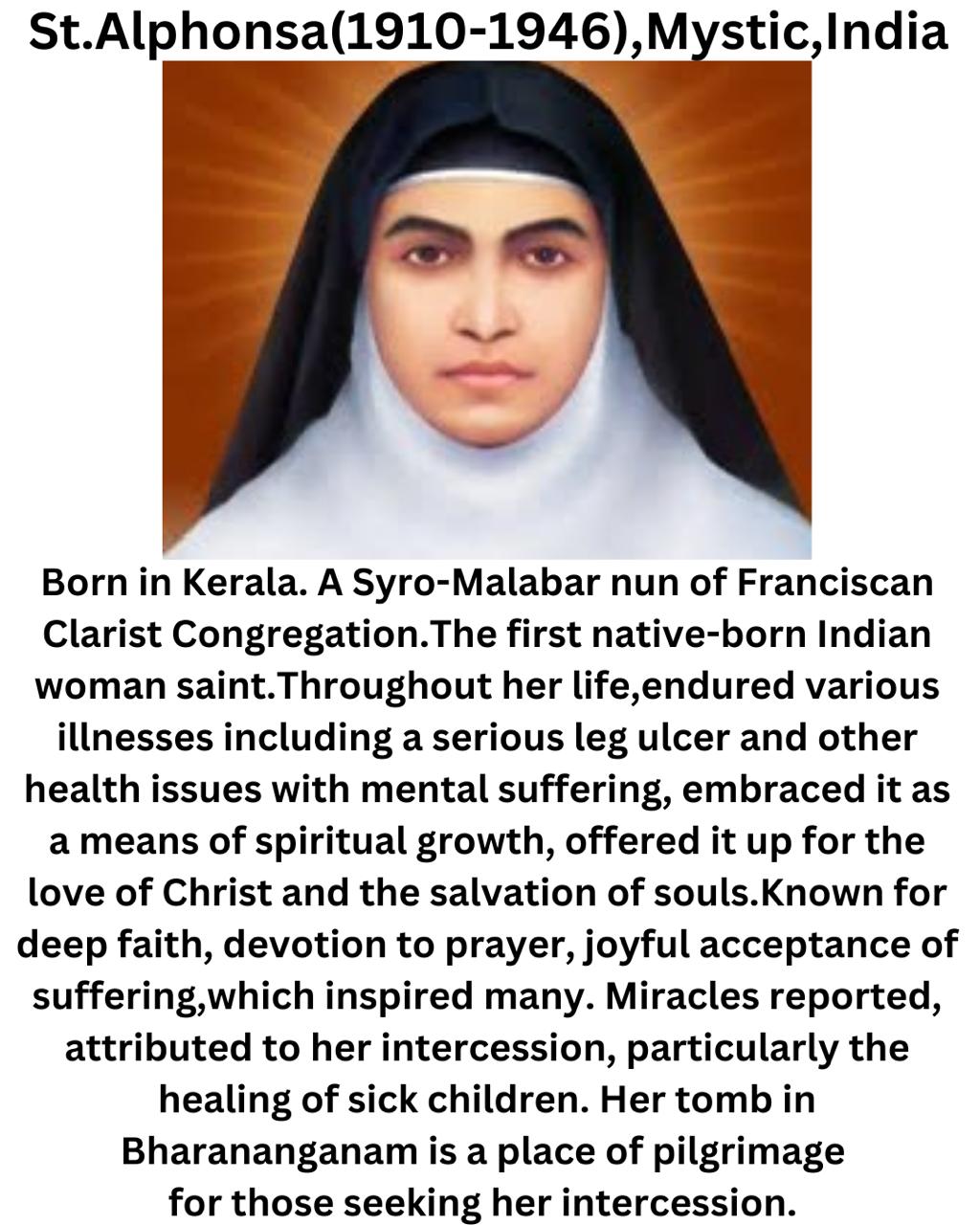 Saint Alphonsa of the Immaculate Conception – 28th July - Saint Michael ...