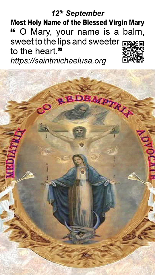 Most Holy Name of the Blessed Virgin Mary-12th September - Saint ...