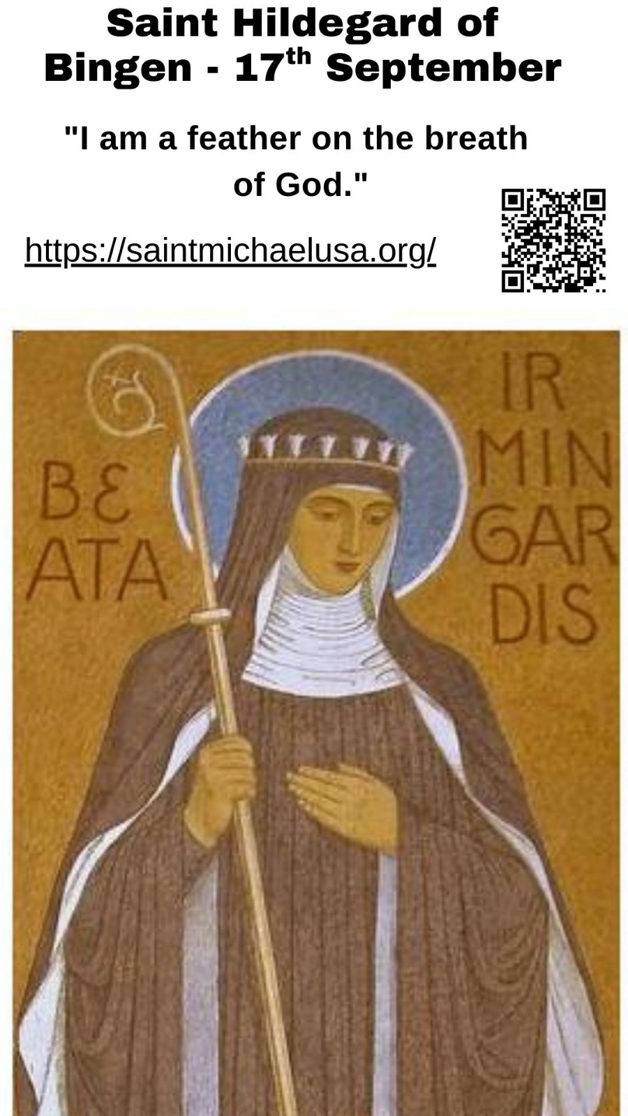 St Hildegard of Bingen-17th September - Saint Michael Center