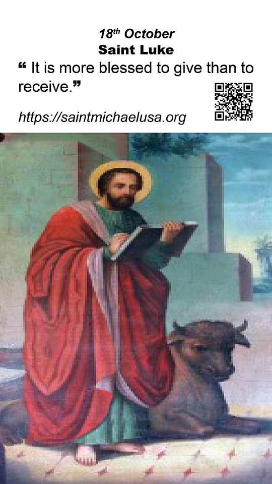 Saint Luke the Evangelist-18th October - Saint Michael Center