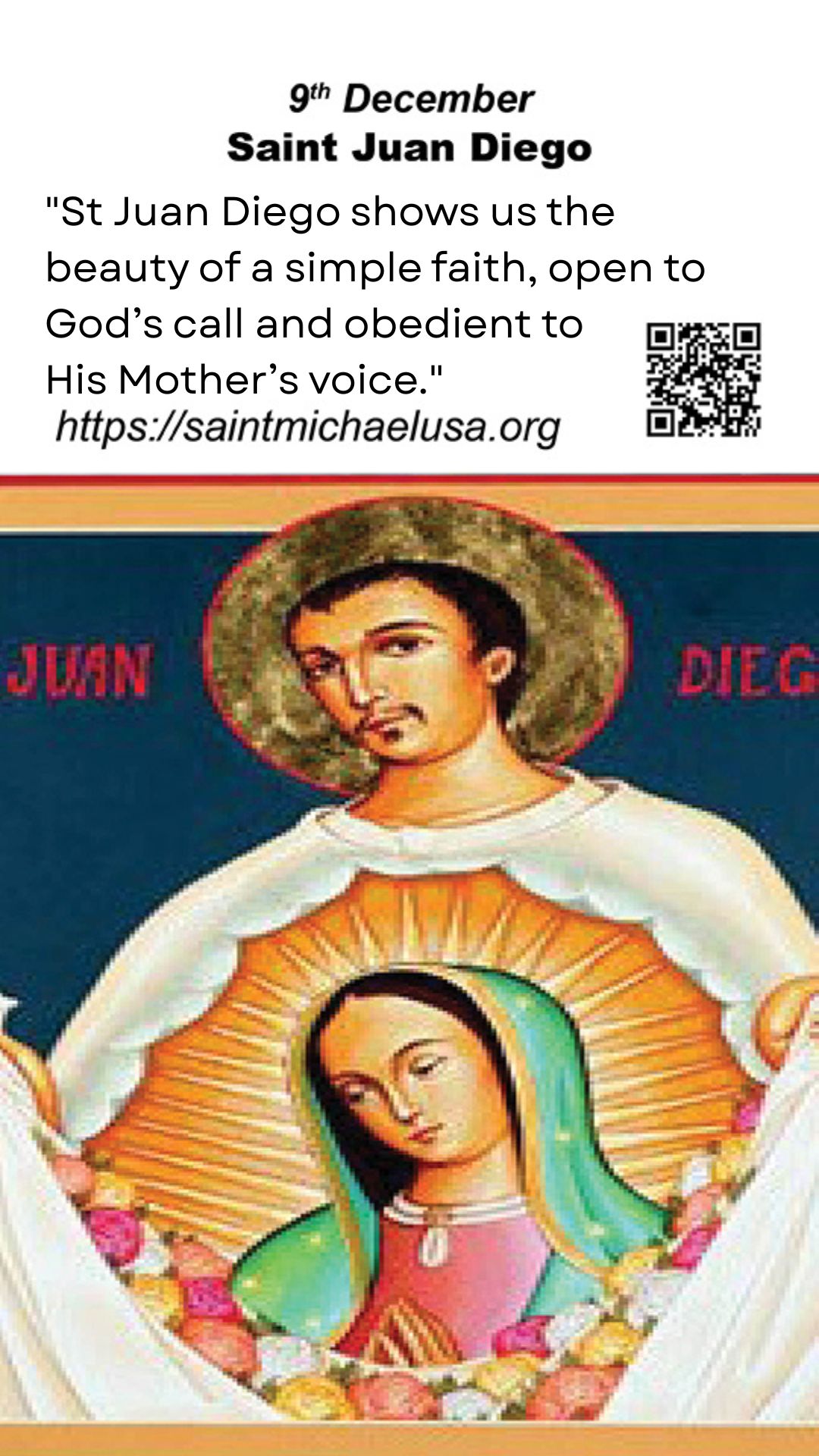 St Juan Diego -9th December - Saint Michael Center